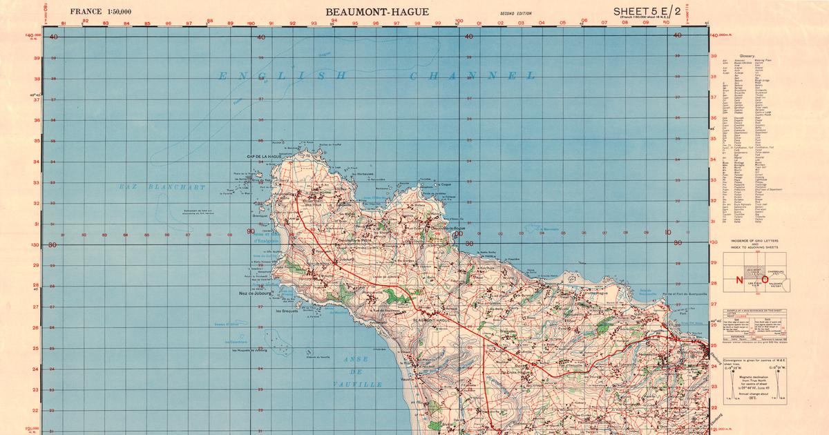 WW2 Map Sheet 5E/2 – Beaumont-Hague, Normandy (GSGS 4250 Series) » Normandy War Guide