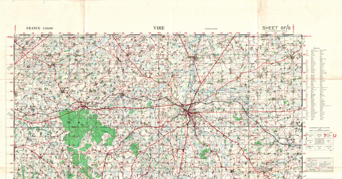 6F/6 - Vire - War Office Map (1:50,000) » Normandy War Guide