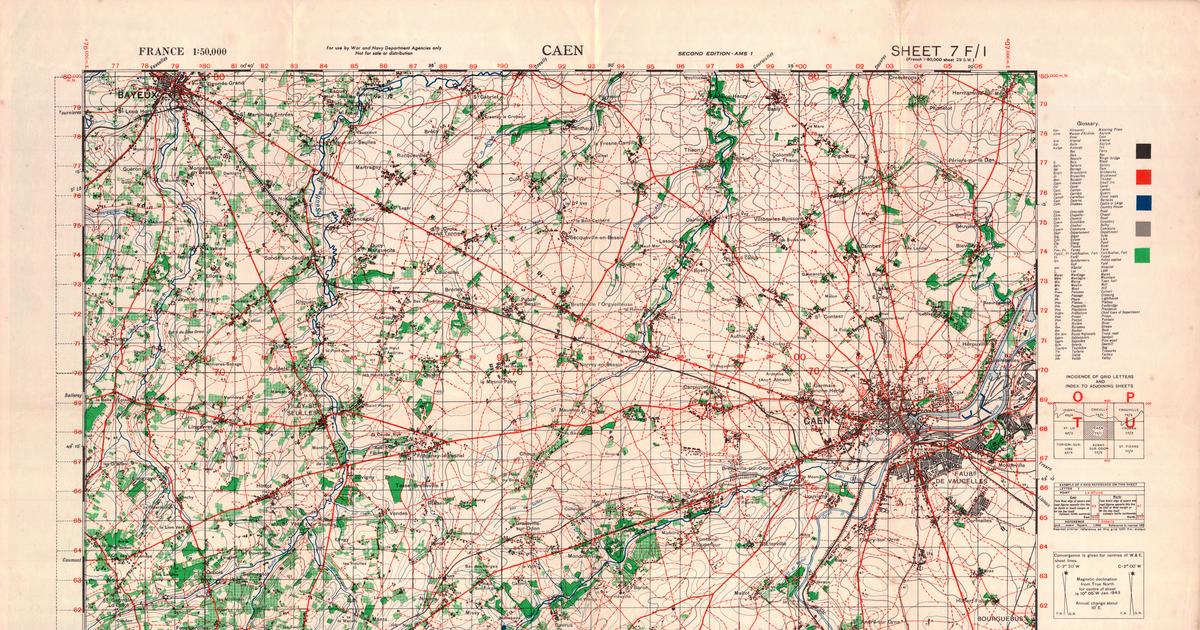 7F/1 - Caen - War Office Map (1:50,000) » Normandy War Guide
