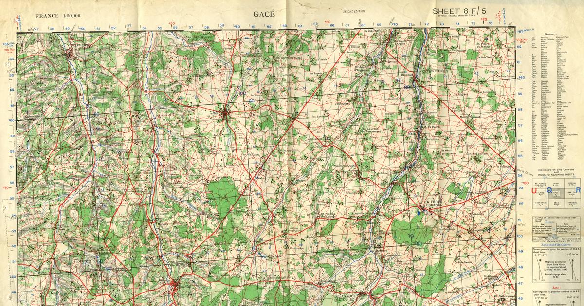 8F/5 - Gace - War Office Map (1:50,000) » Normandy War Guide