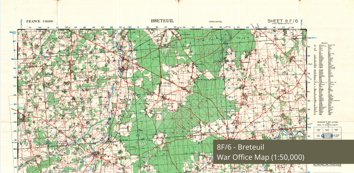 8F/6 - Breteuil - War Office Map (1:50,000) » Normandy War Guide