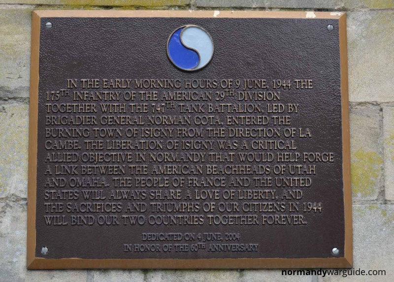 Isigny Liberation Plaque » Normandy War Guide