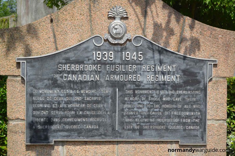 Sherbrooke Fusilier Regiment, 27th Canadian Armoured Regiment Memorial ...